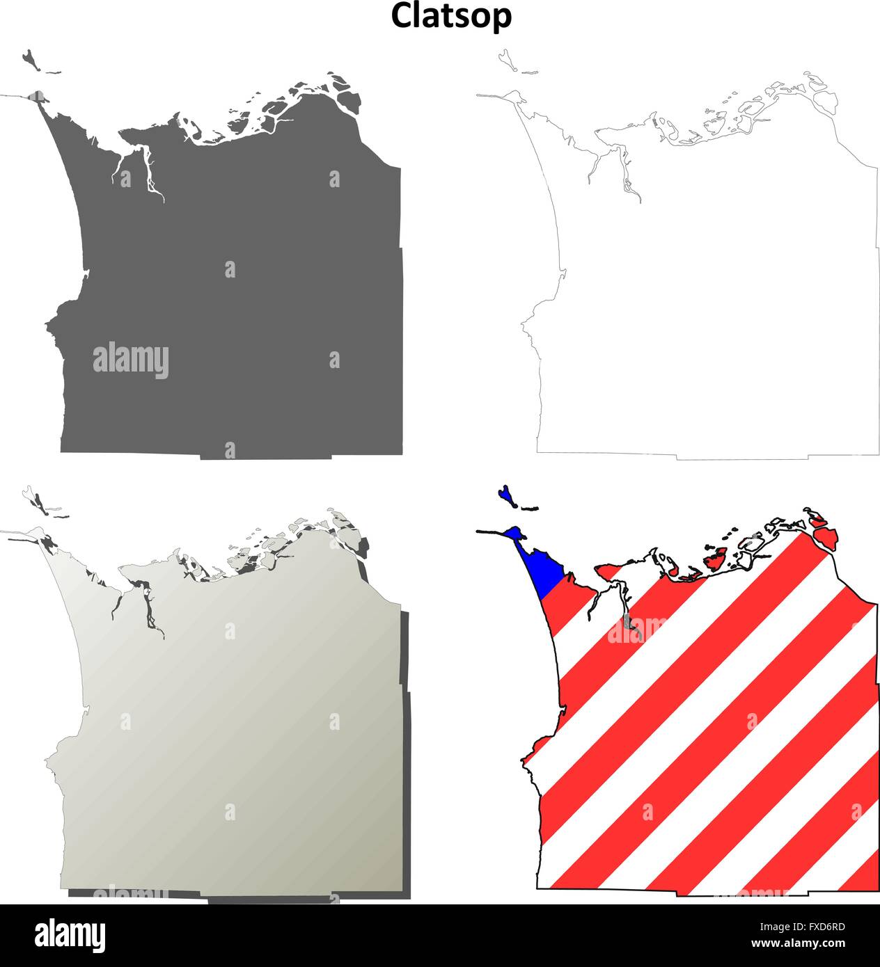 Clatsop County, Oregon outline map set Stock Vector Image & Art - Alamy