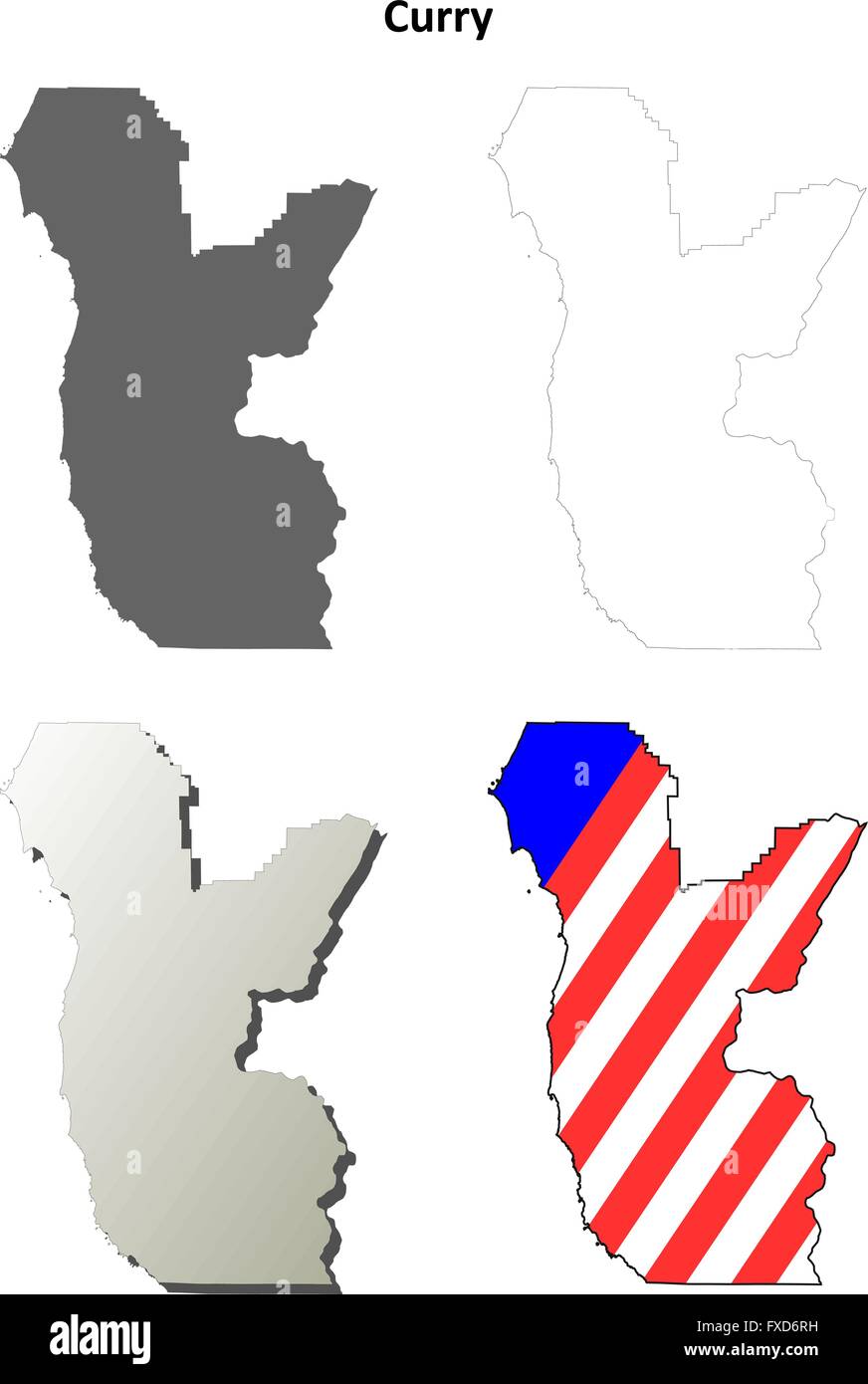 Curry County, Oregon outline map set Stock Vector Image & Art - Alamy