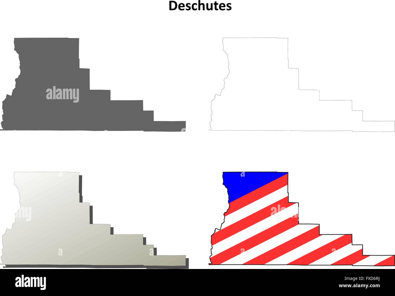 Deschutes County, Oregon outline map set Stock Vector Image & Art - Alamy