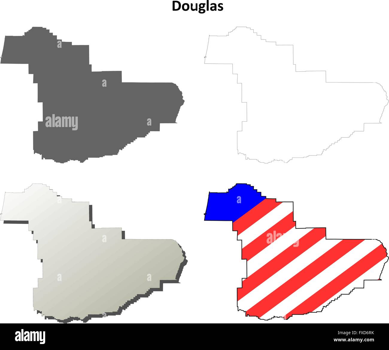 Douglas County, Oregon outline map set Stock Vector Image & Art - Alamy