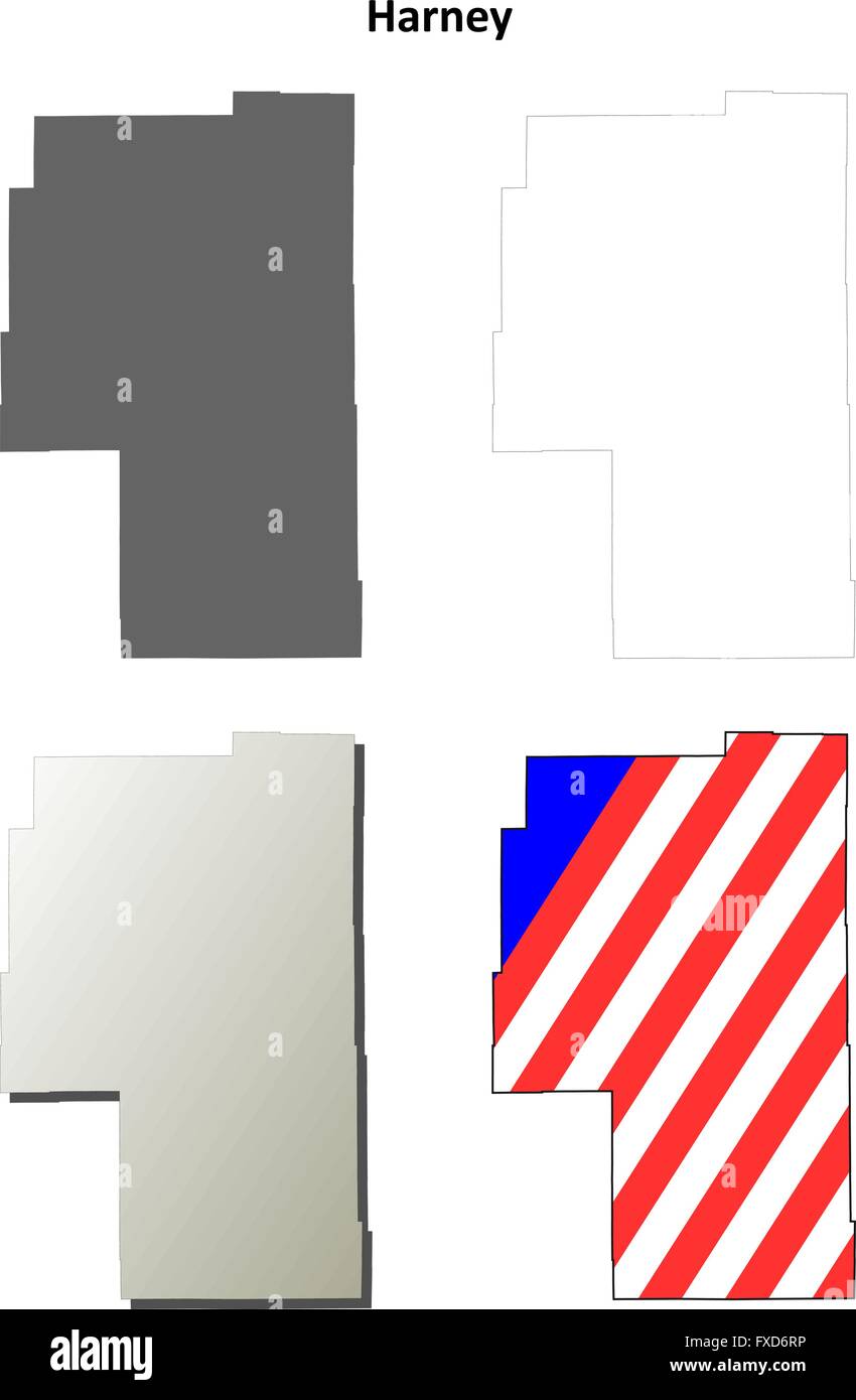 Harney County, Oregon outline map set Stock Vector Image & Art - Alamy