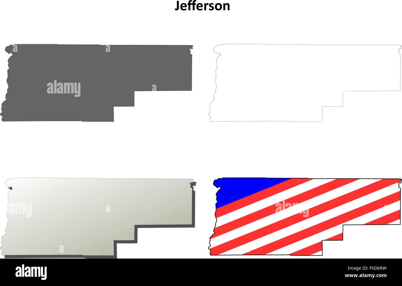 Jefferson County, Oregon outline map set Stock Vector Image & Art - Alamy