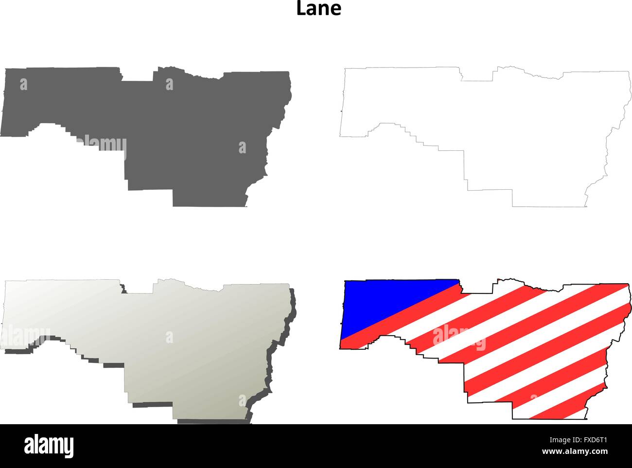 Lane County, Oregon outline map set Stock Vector Image & Art - Alamy