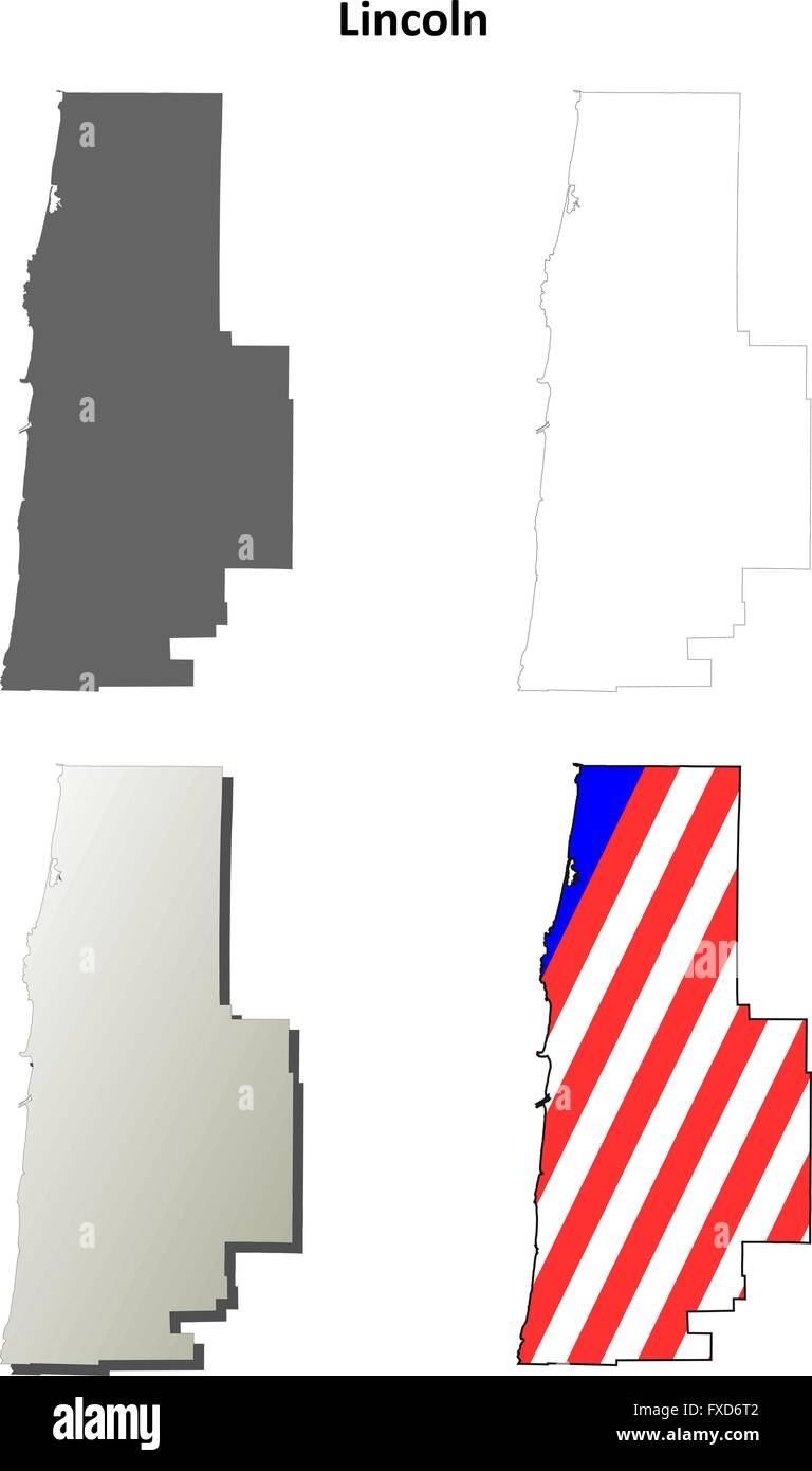 Lincoln County, Oregon outline map set Stock Vector Image & Art - Alamy