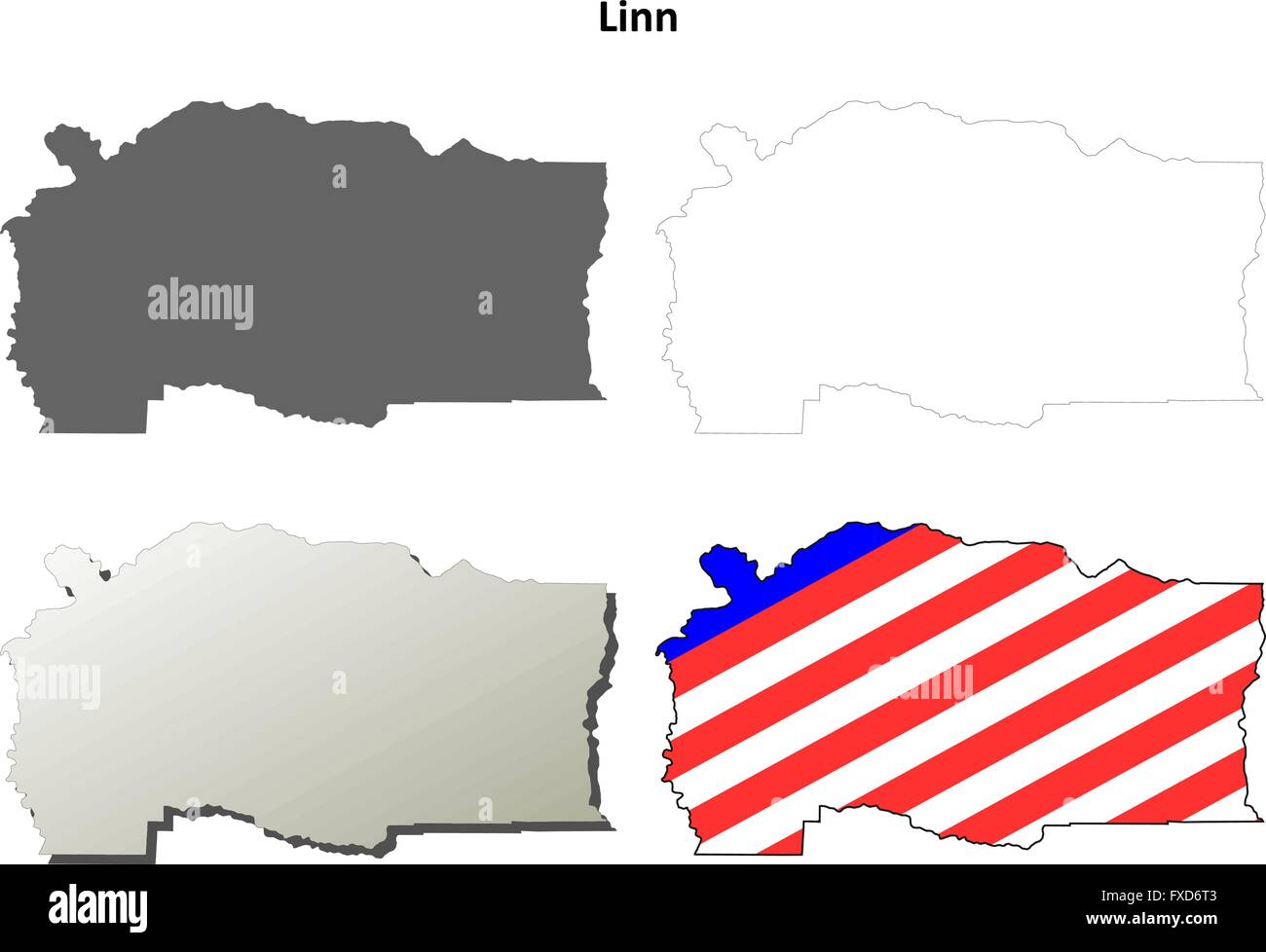 Linn County, Oregon outline map set Stock Vector Image & Art - Alamy