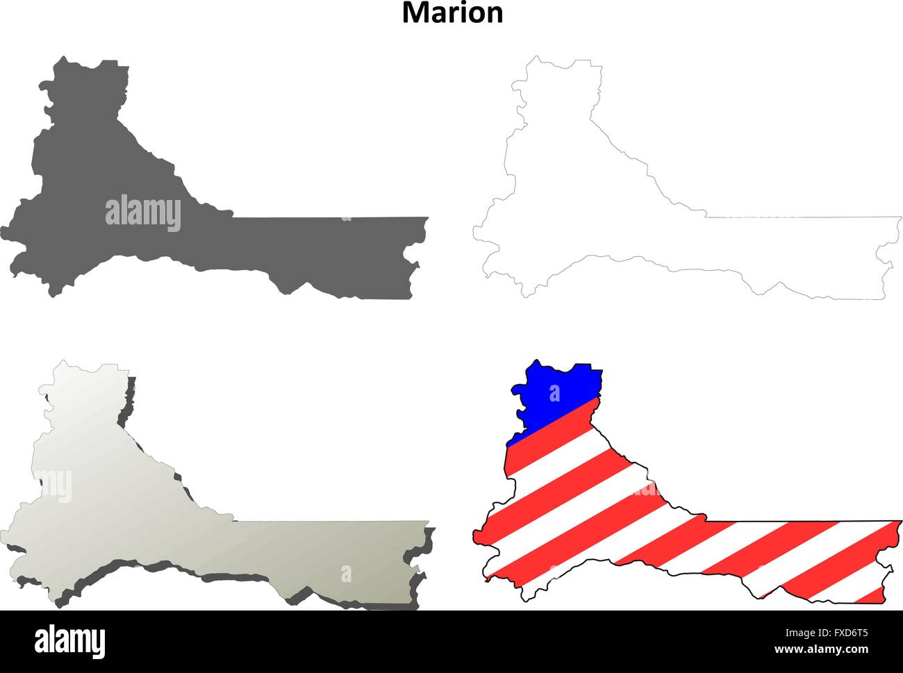 Marion County, Oregon outline map set Stock Vector Image & Art - Alamy