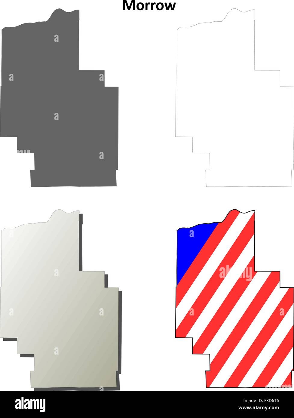 Morrow County, Oregon outline map set Stock Vector Image & Art - Alamy