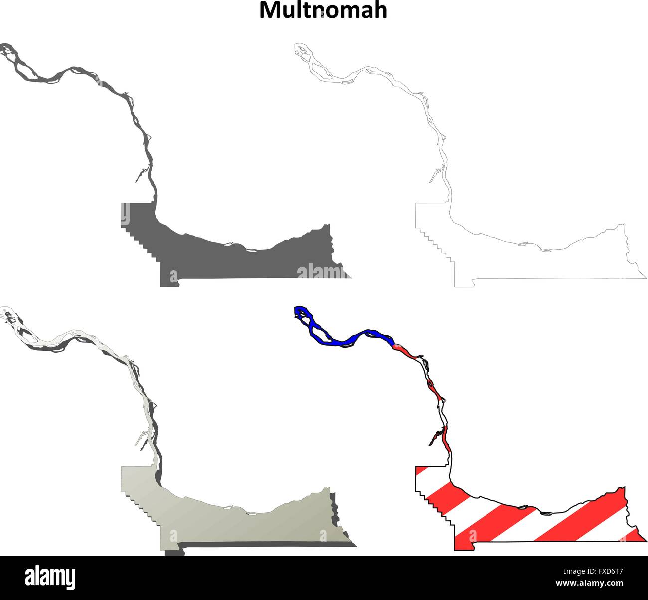 Multnomah county map hi-res stock photography and images - Alamy