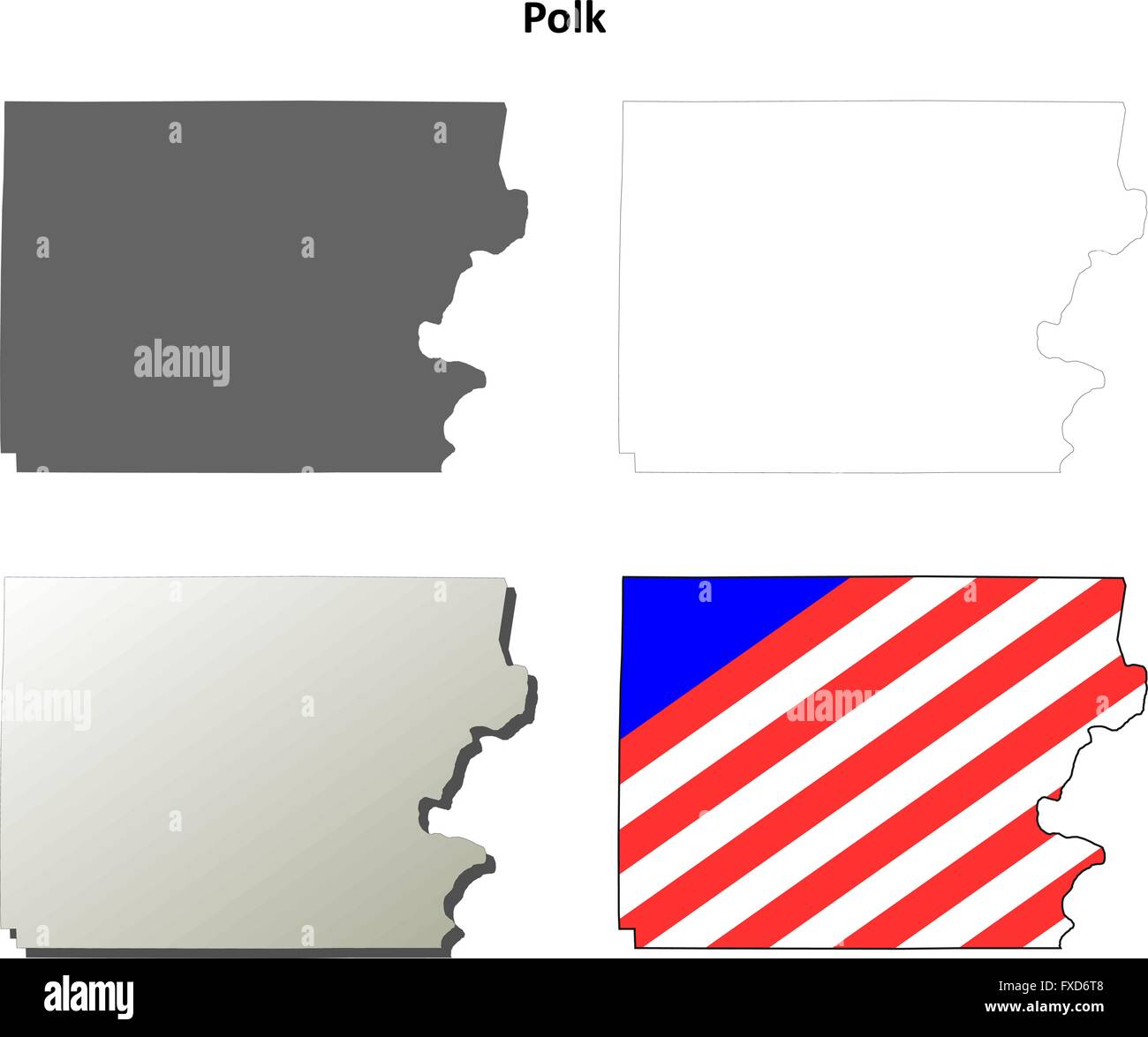 Polk County, Oregon outline map set Stock Vector Image & Art - Alamy