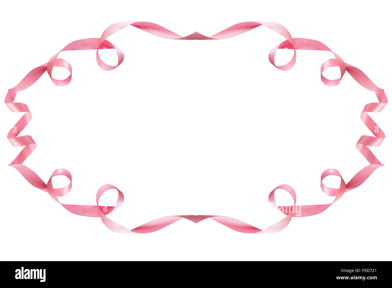pink ribbon frame isolated on white Stock Photo - Alamy