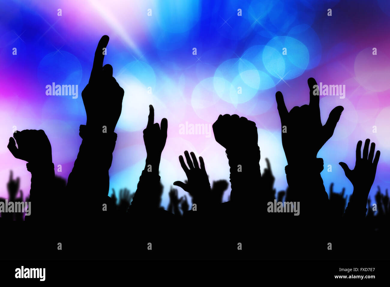 Concert Crowd Hands Silhouette