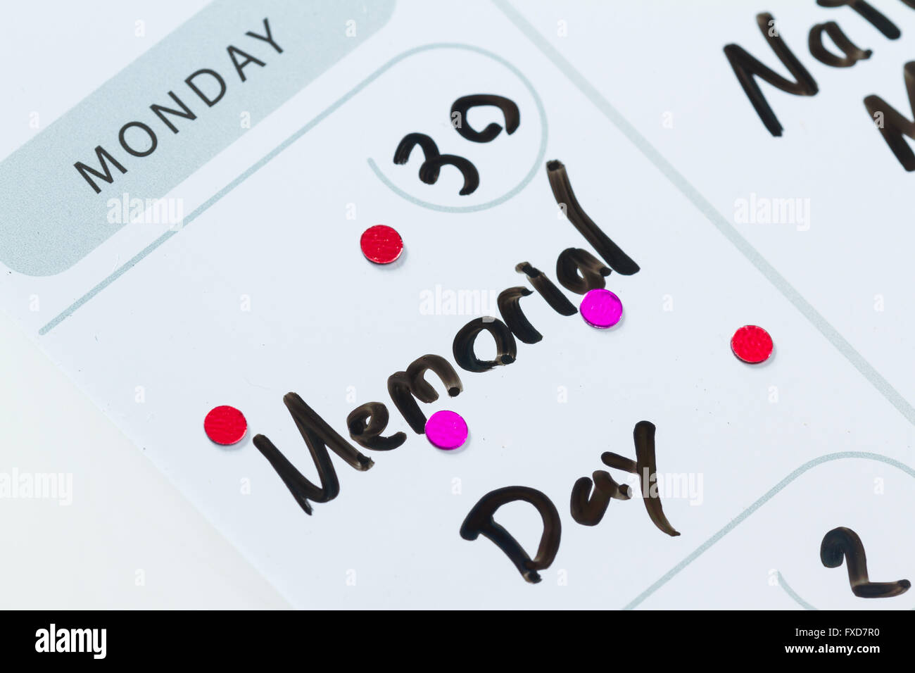 close up of a daily planner or calendar with a hand written message to ...