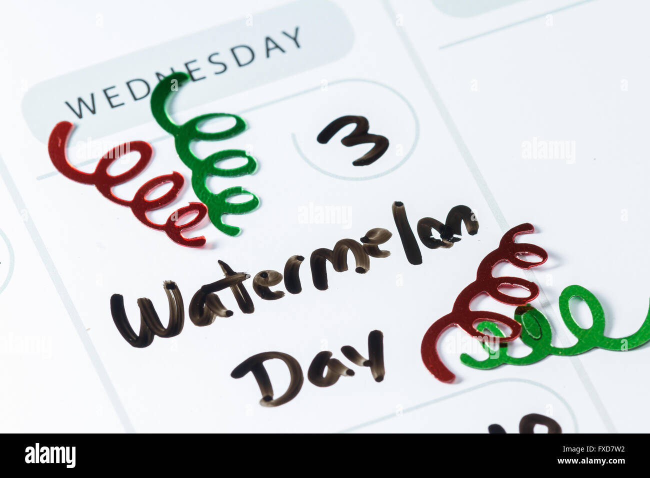 close up of a daily planner or calendar with a hand written message for ...