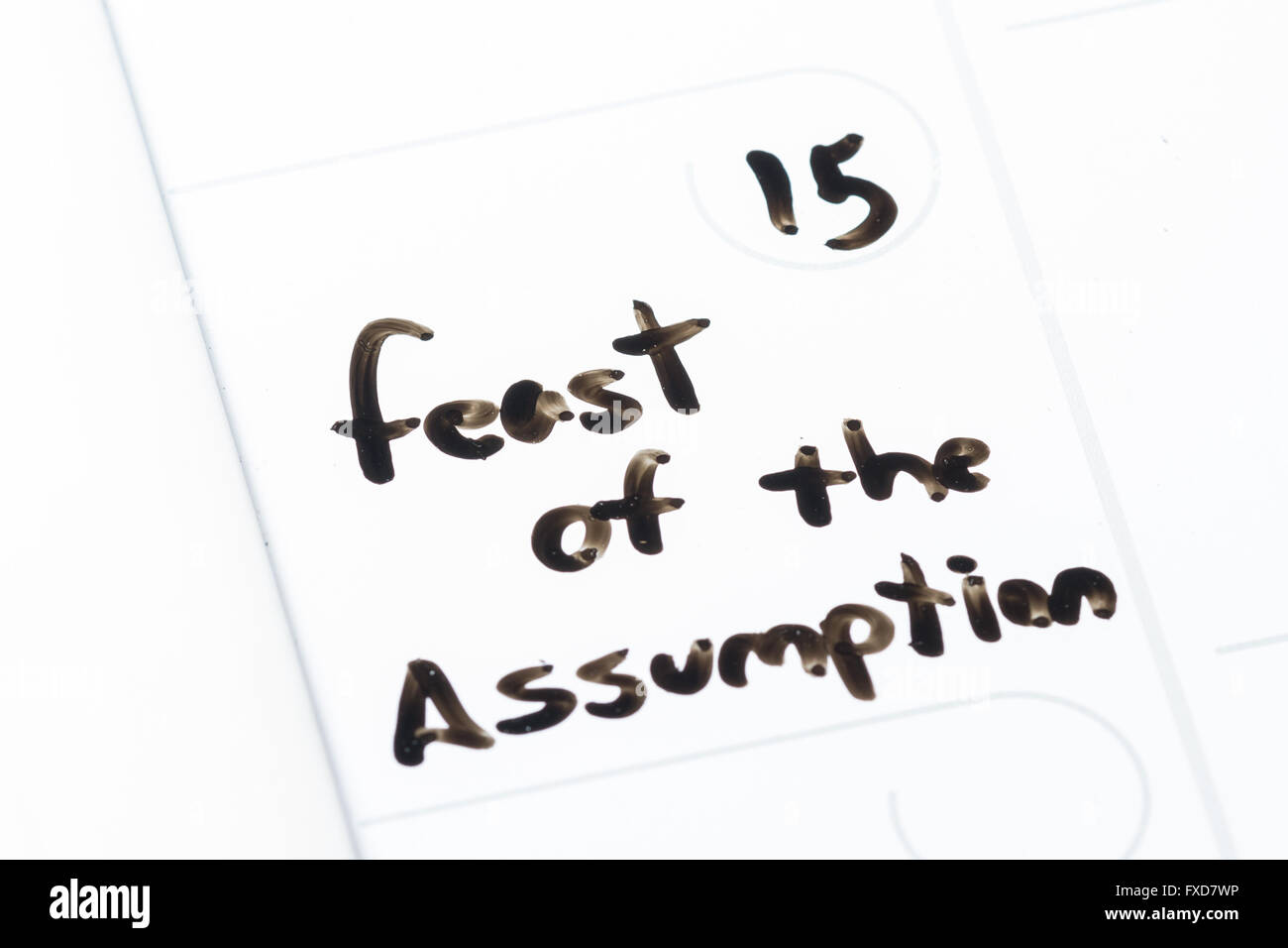 close up of a daily planner or calendar with a hand written message for ...