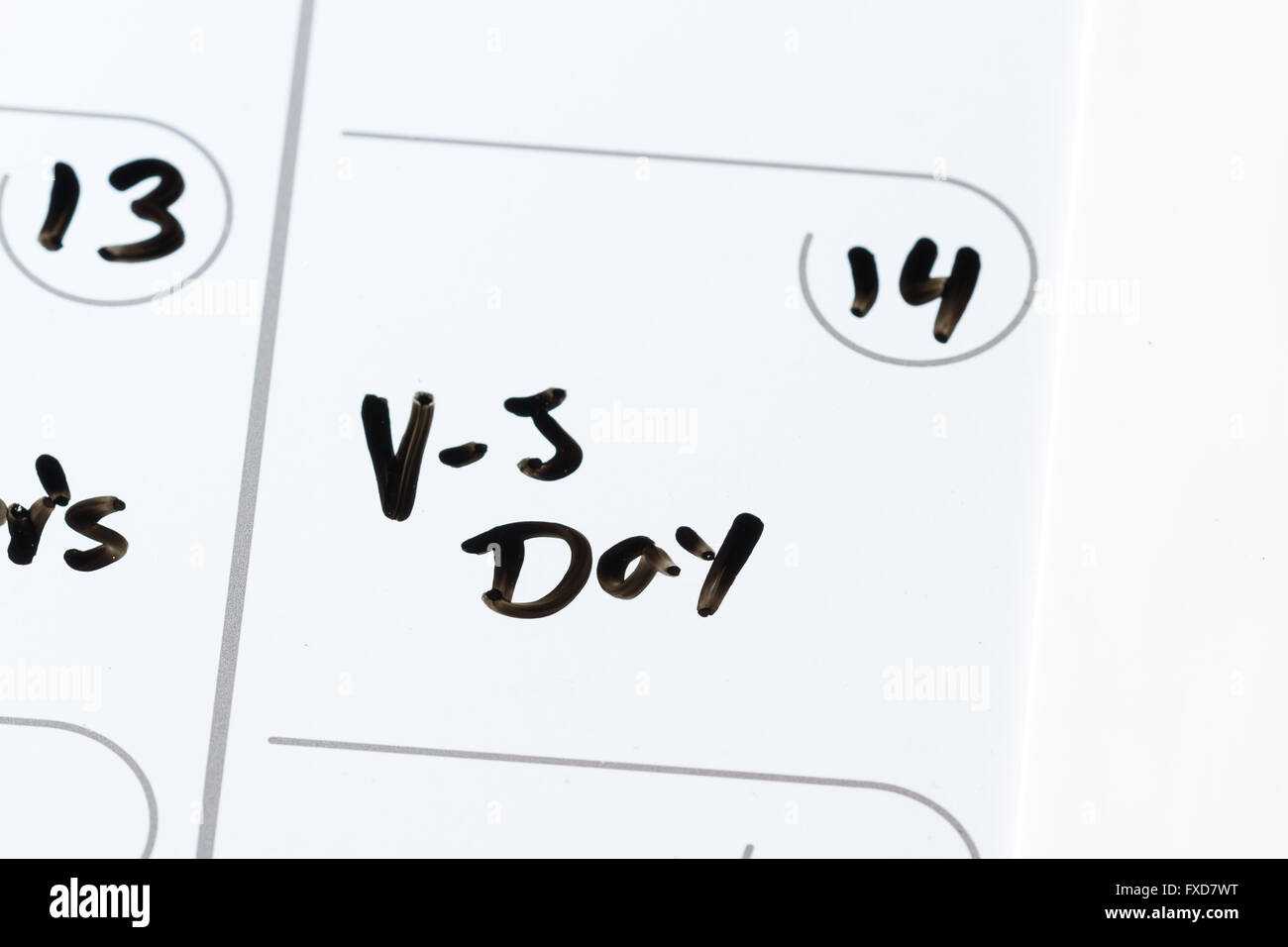 close up of a daily planner or calendar with a hand written message for ...