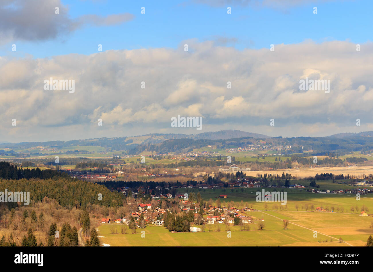 View to town Reutte in Austria with alps Stock Photo - Alamy