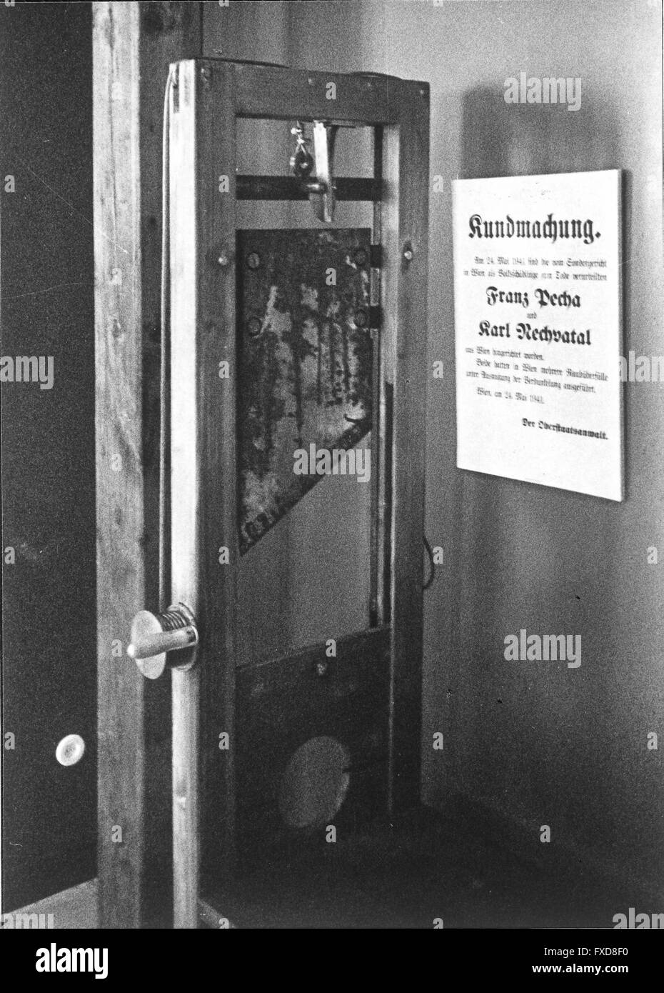 Execution by guillotine Black and White Stock Photos & Images - Alamy