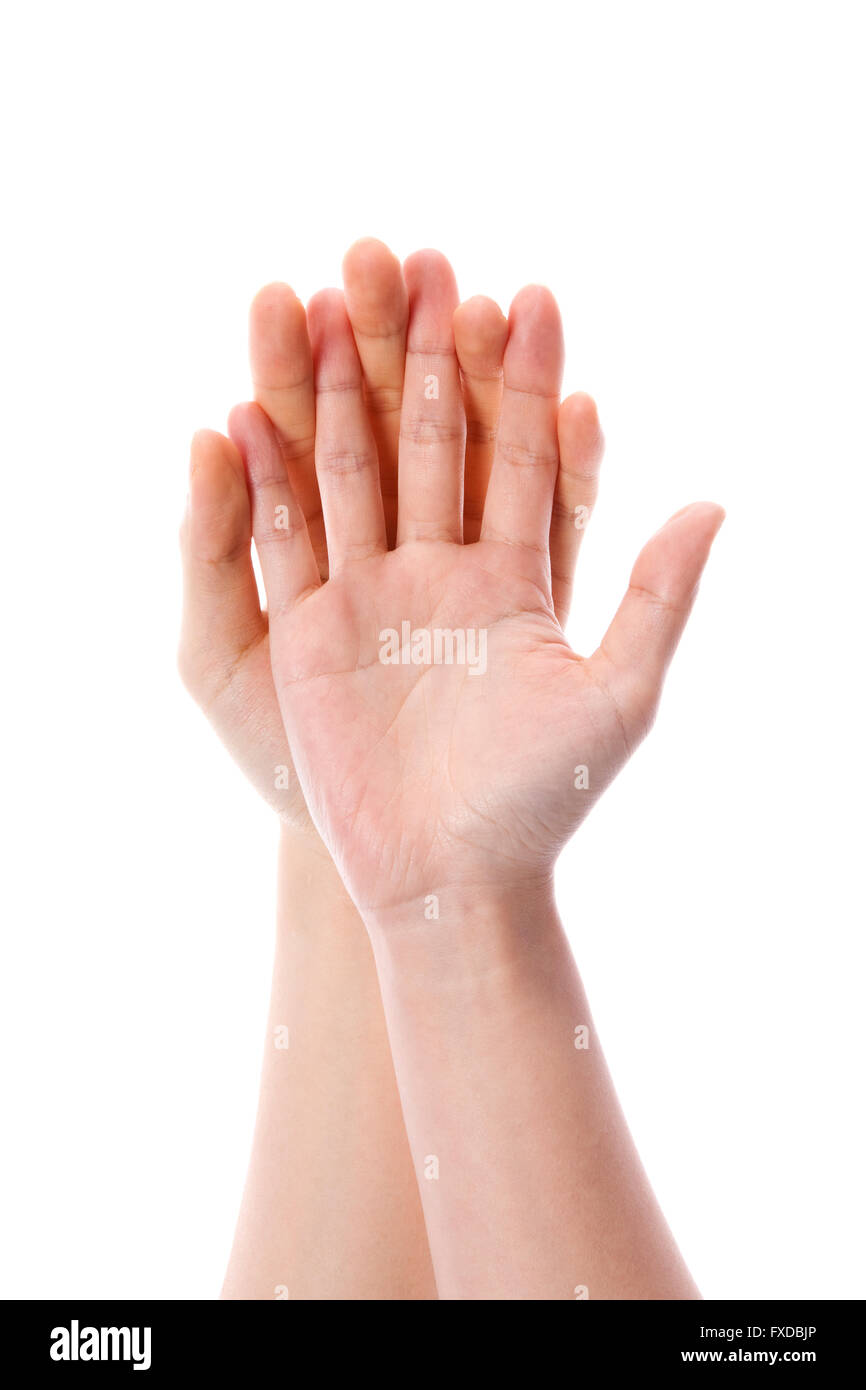 Two hand overlap hi-res stock photography and images - Alamy