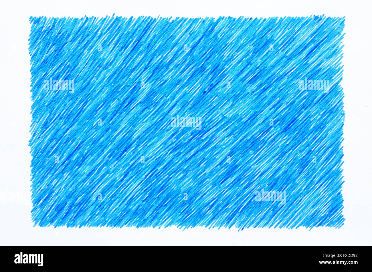 blue marker doodles on white paper background Stock Photo - Alamy