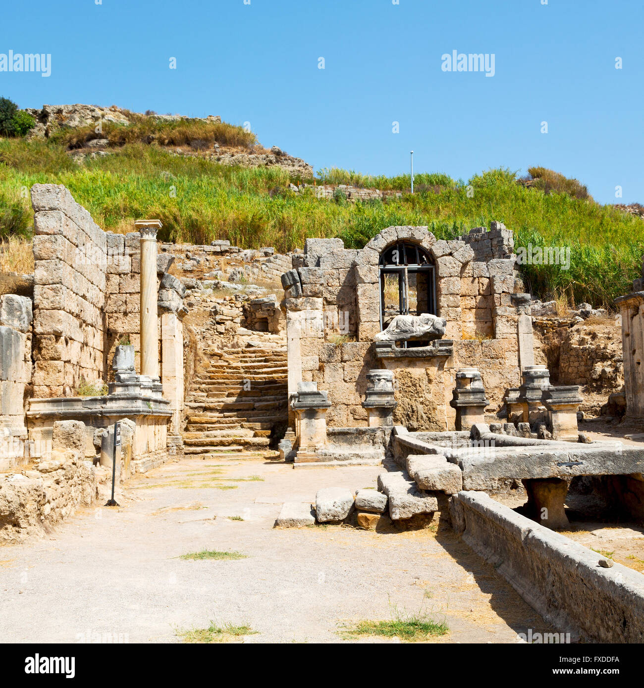 old construction in asia turkey the column and the roman temple Stock ...