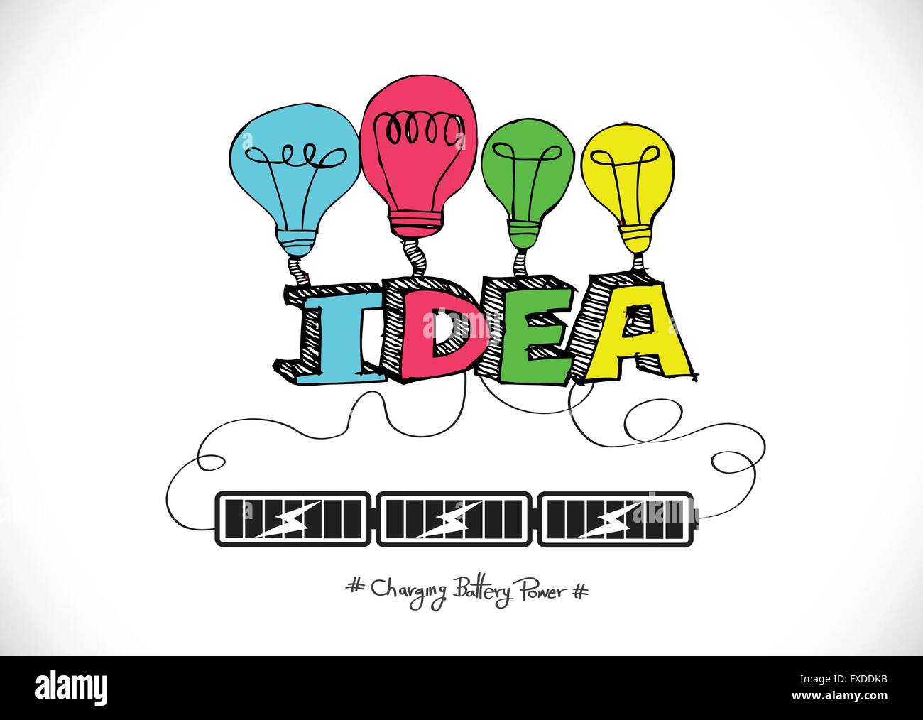 Light bulb Charging Battery Power Idea design Stock Vector Image & Art ...
