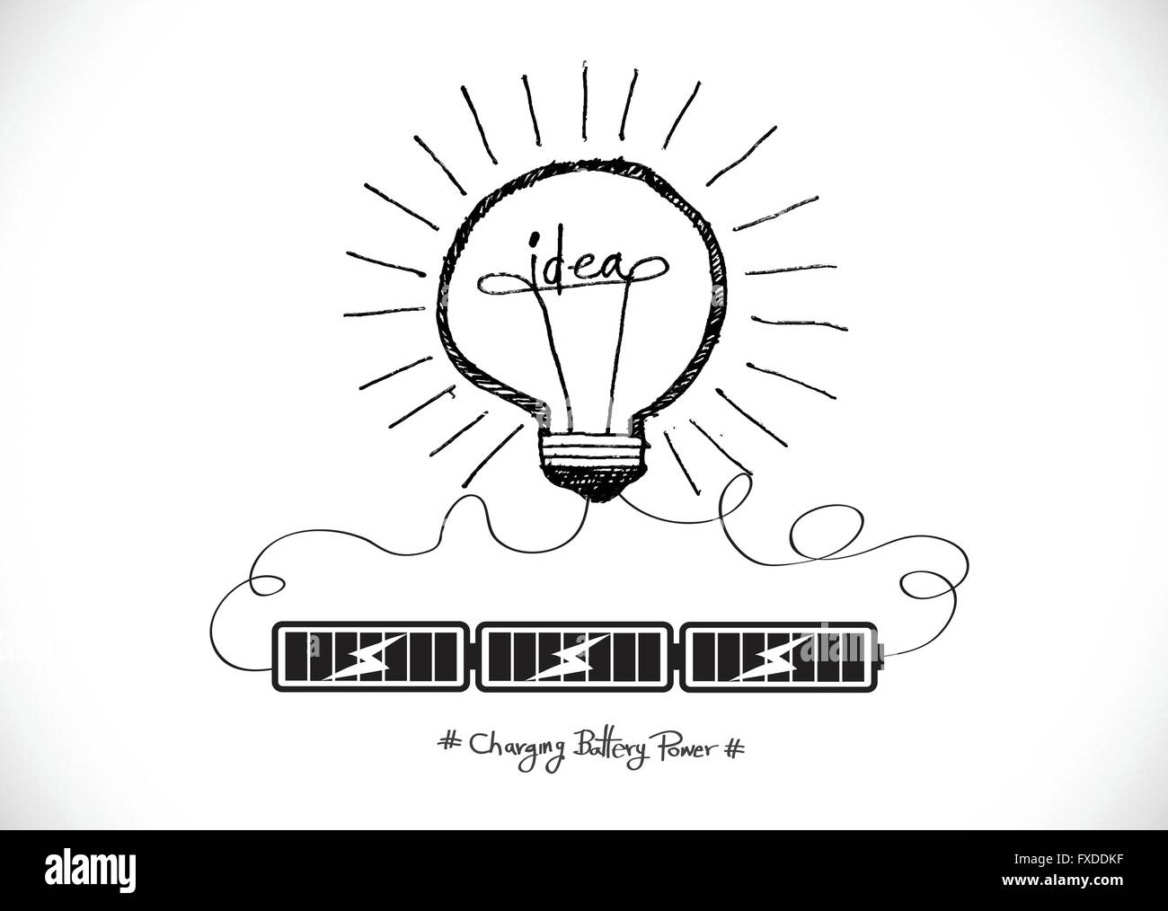 Light bulb Charging Battery Power Idea design Stock Vector Image & Art ...