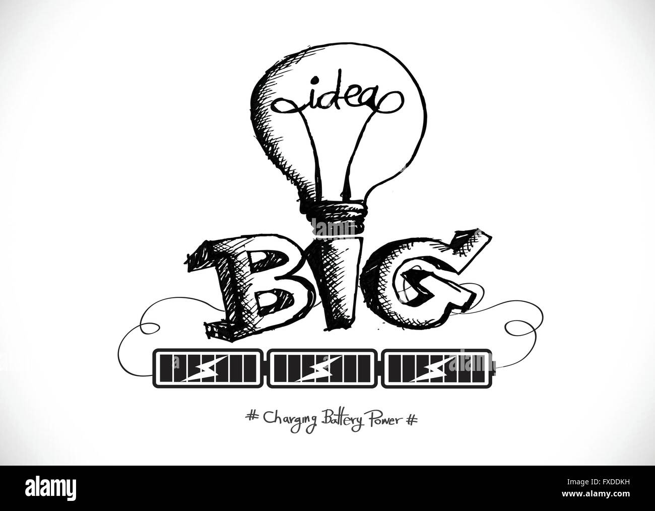 Light bulb Charging Battery Power Idea design Stock Vector Image & Art ...