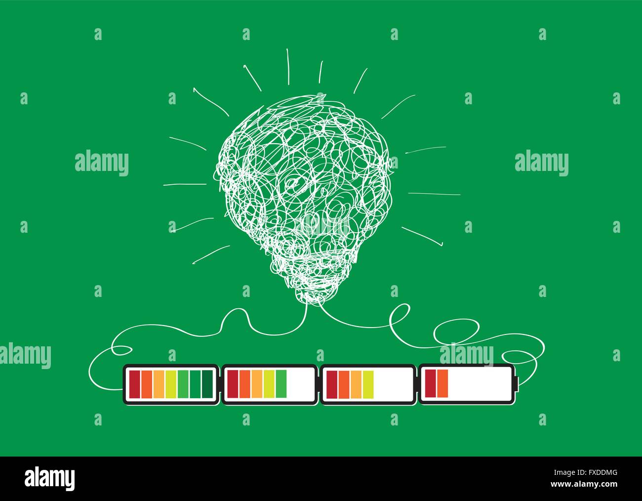 Light bulb Charging Battery Power Idea design Stock Vector Image & Art ...
