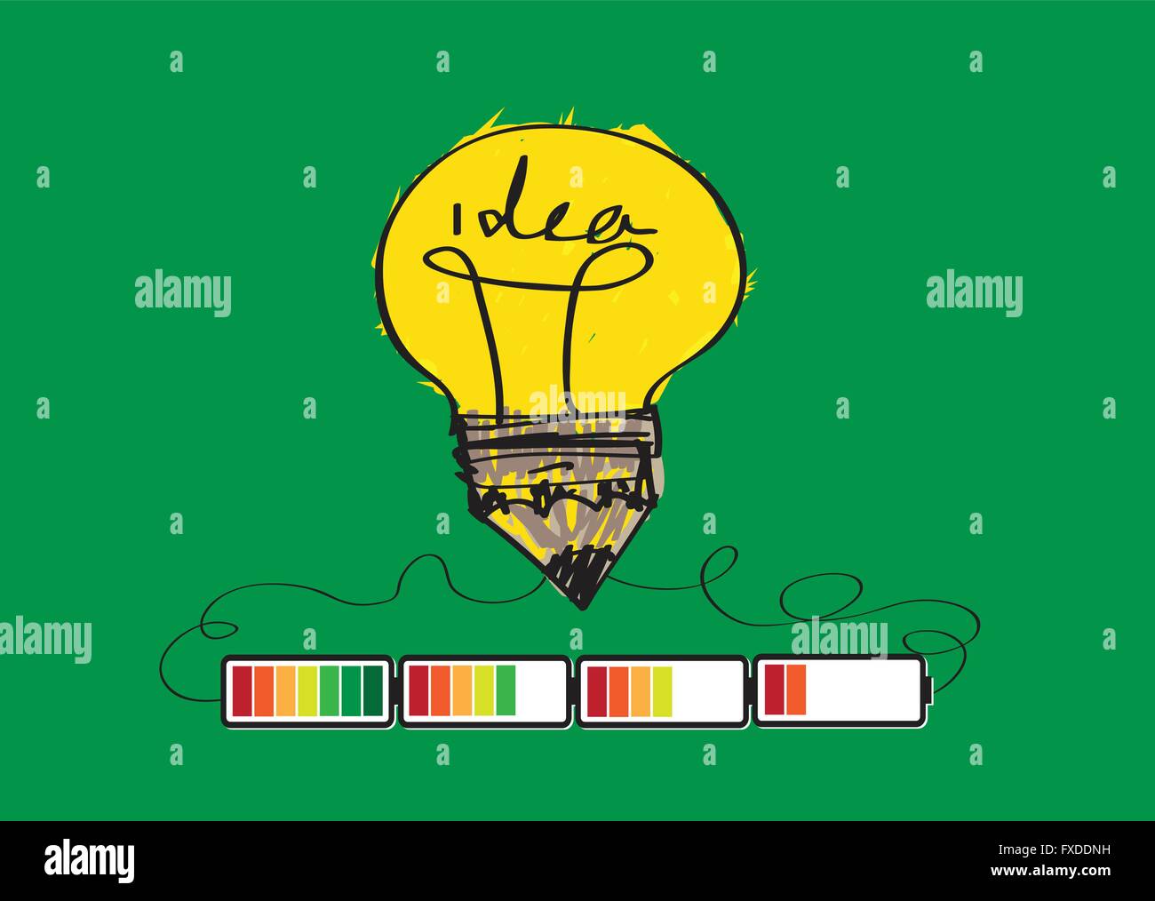 Light bulb Charging Battery Power Idea design Stock Vector Image & Art ...
