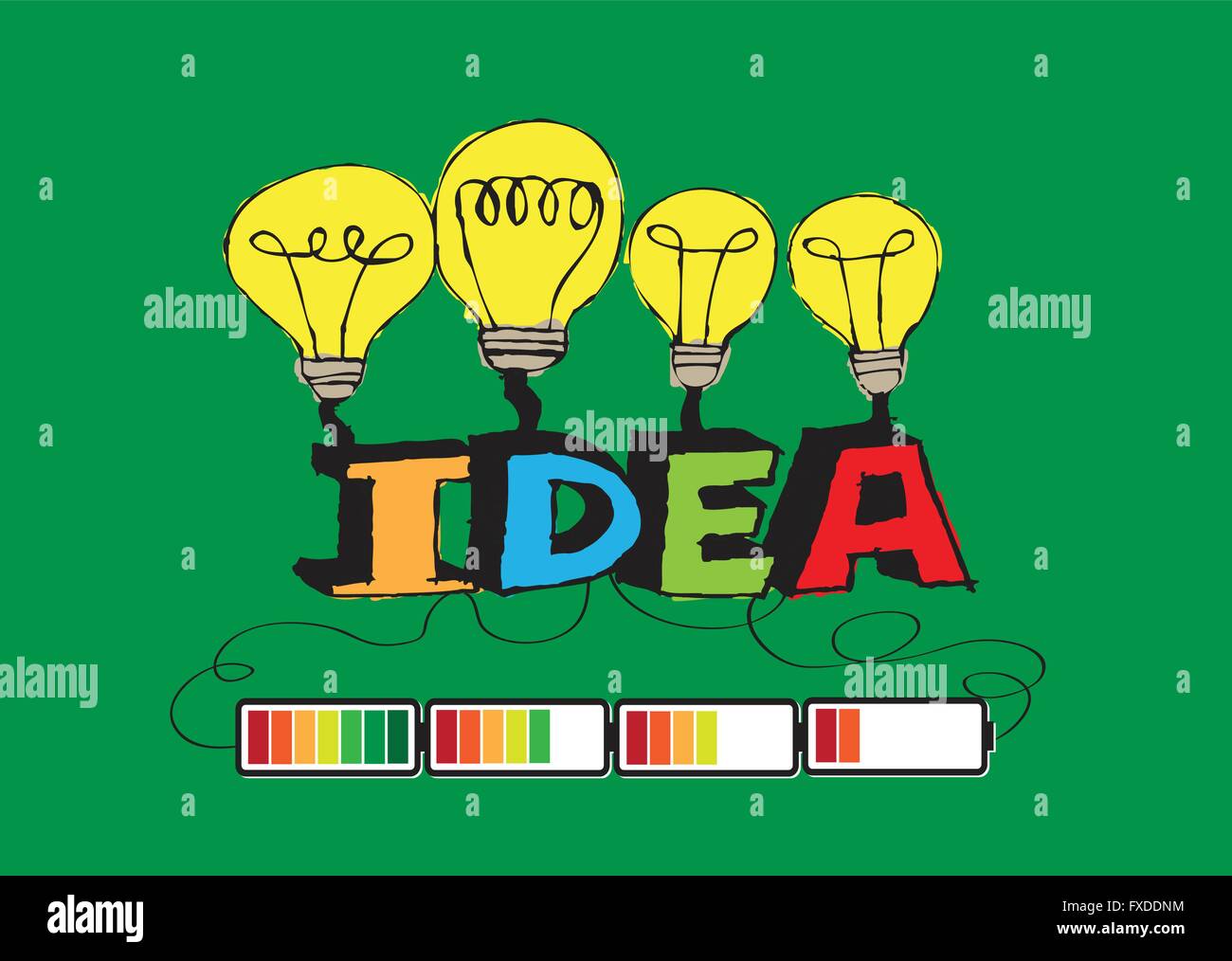 Light bulb Charging Battery Power Idea design Stock Vector Image & Art ...