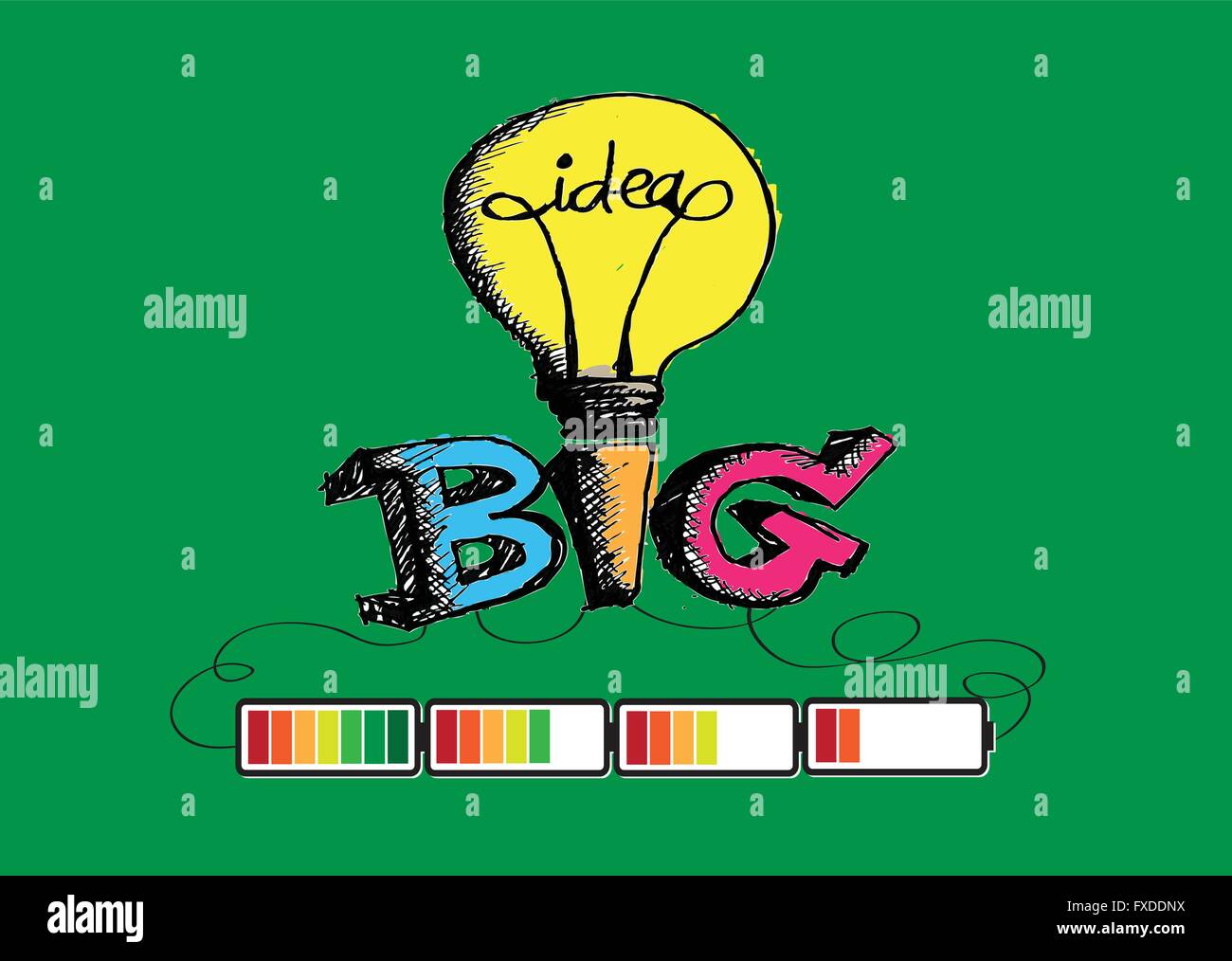 Light bulb Charging Battery Power Idea design Stock Vector Image & Art ...