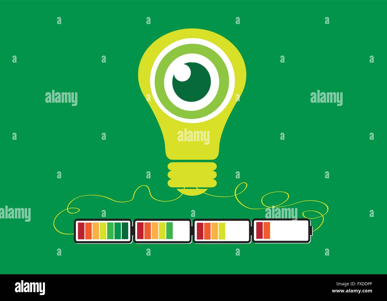 Light bulb Charging Battery Power Idea design Stock Vector Image & Art ...