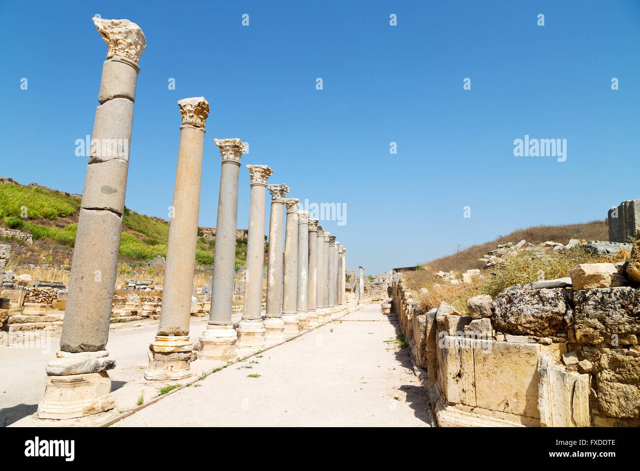 old construction in asia turkey the column and the roman temple Stock ...