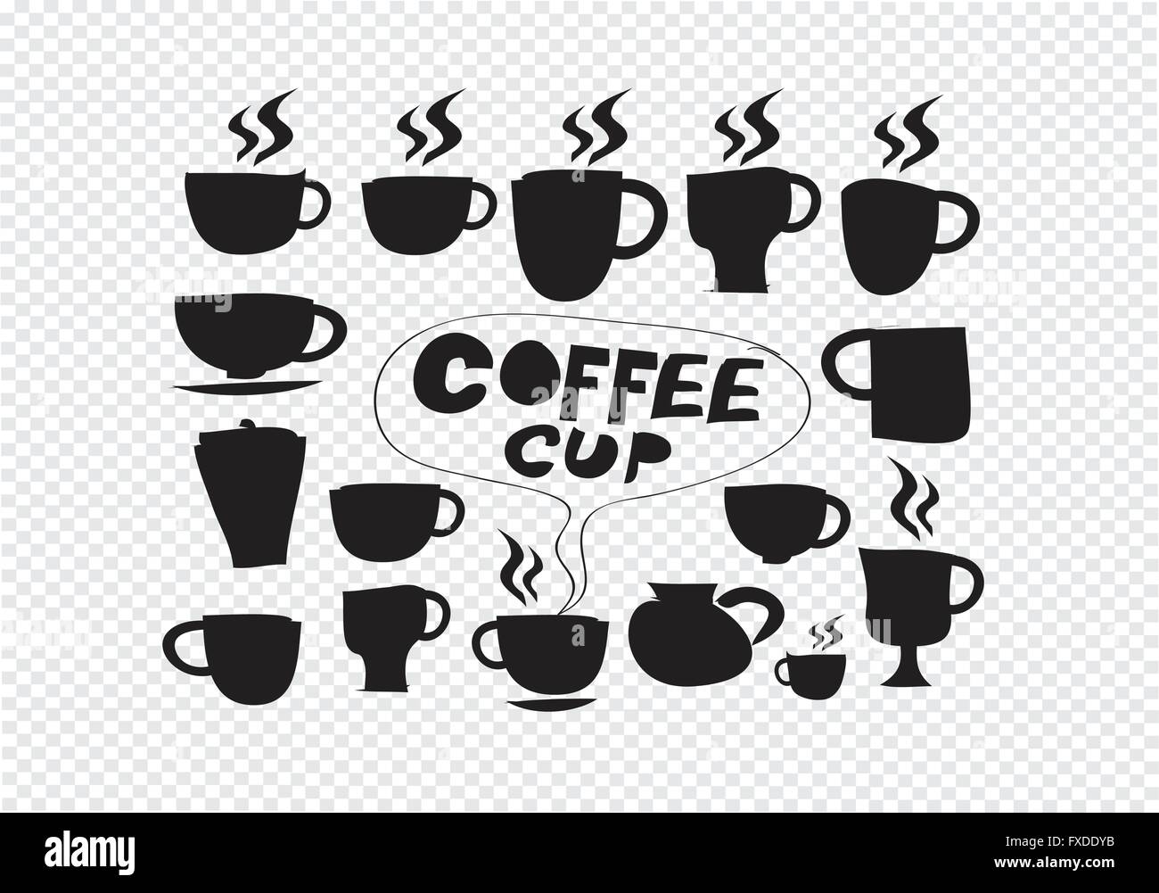 Coffee cup set hand drawing Stock Vector Image & Art - Alamy