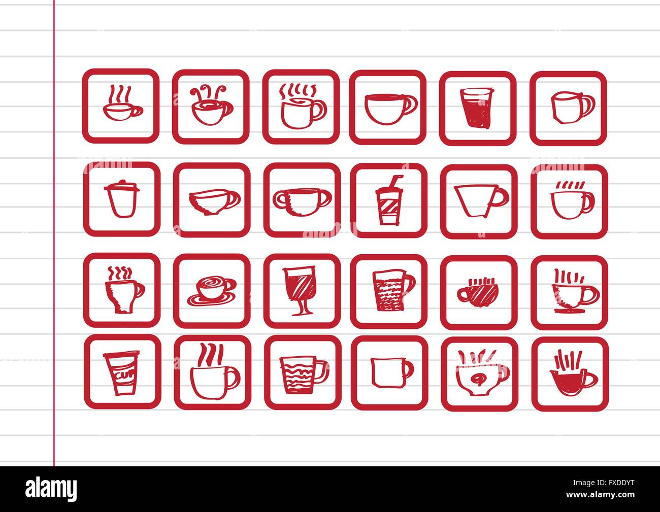 Coffee cup set hand drawing Stock Vector Image & Art - Alamy