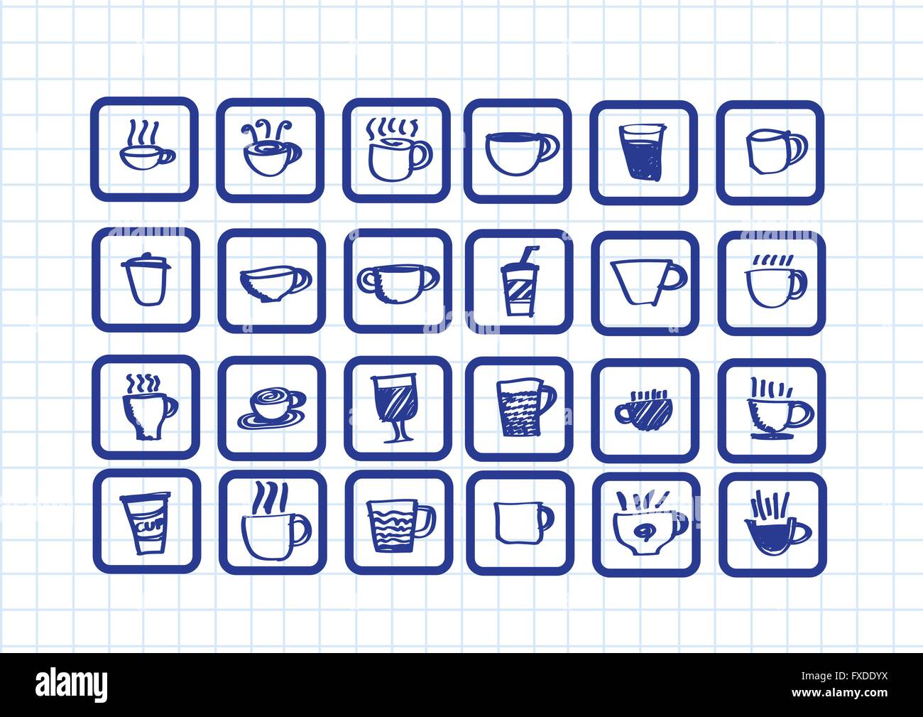 Coffee cup set hand drawing Stock Vector Image & Art - Alamy