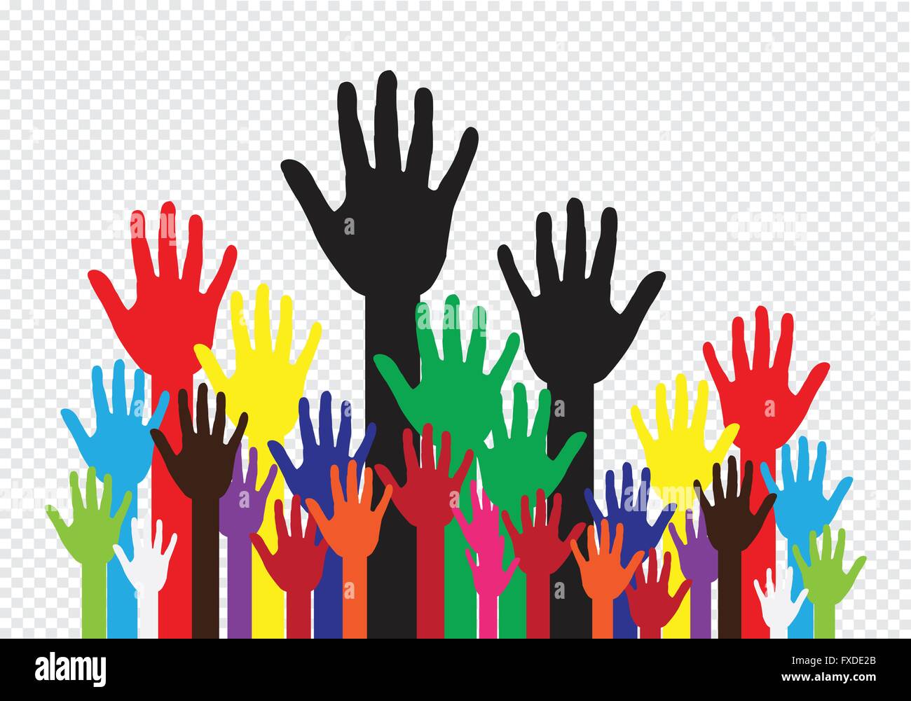 colorful silhouette hands background design Stock Vector Image & Art ...