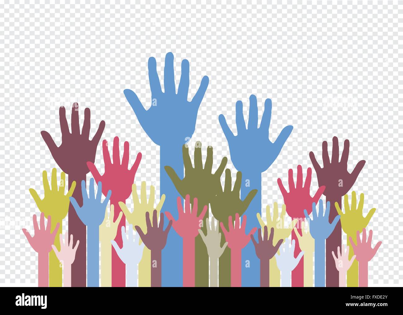 colorful silhouette hands background design Stock Vector Image & Art ...