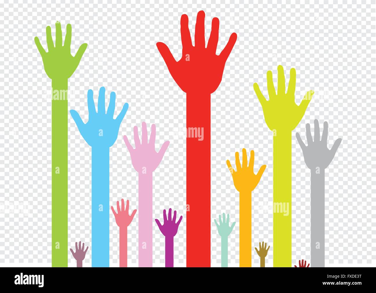 colorful silhouette hands background design Stock Vector Image & Art ...