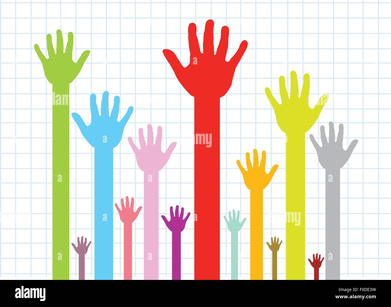 colorful silhouette hands background design Stock Vector Image & Art ...