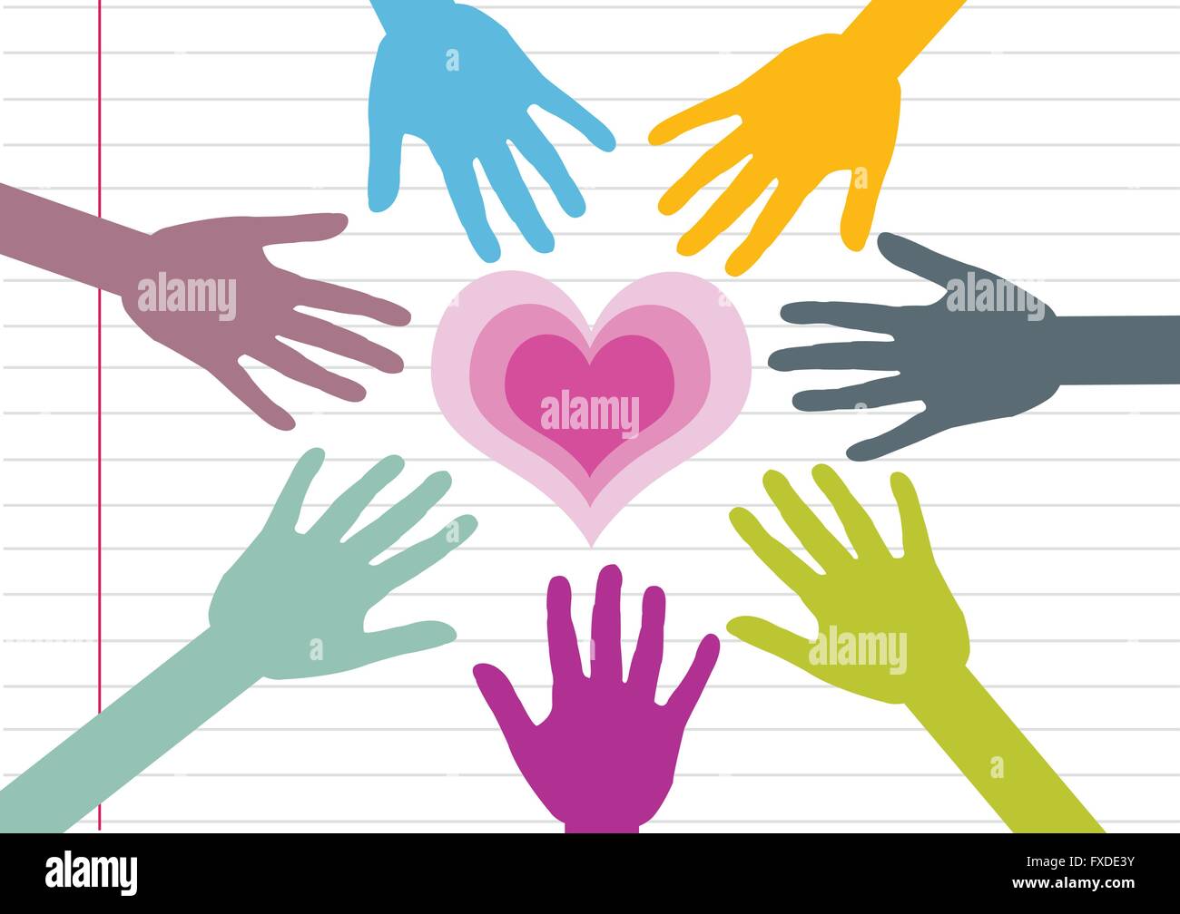 colorful silhouette hands background design Stock Vector Image & Art ...