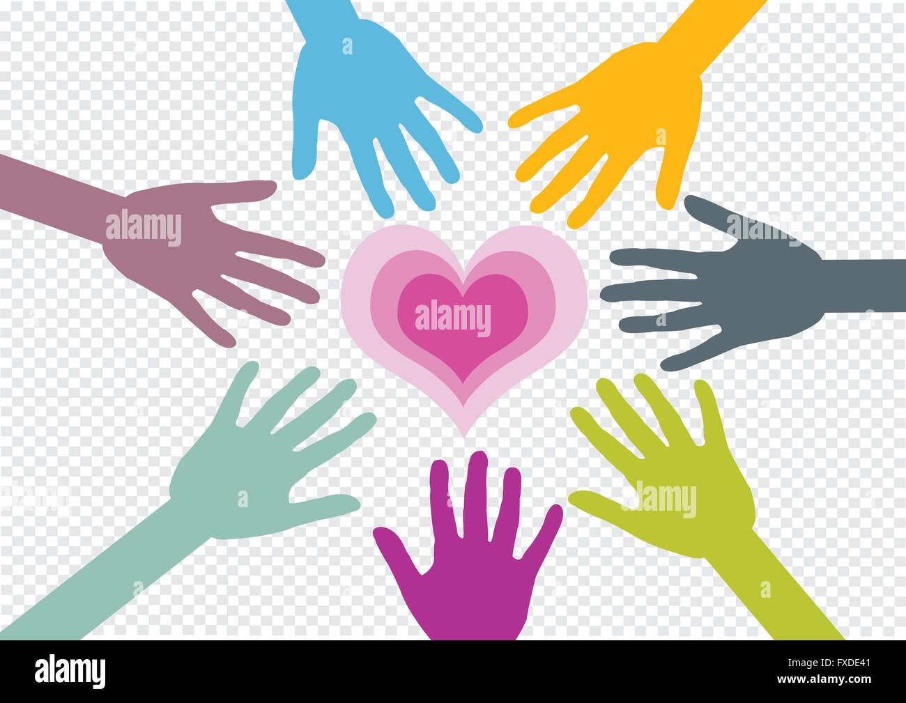 colorful silhouette hands background design Stock Vector Image & Art ...