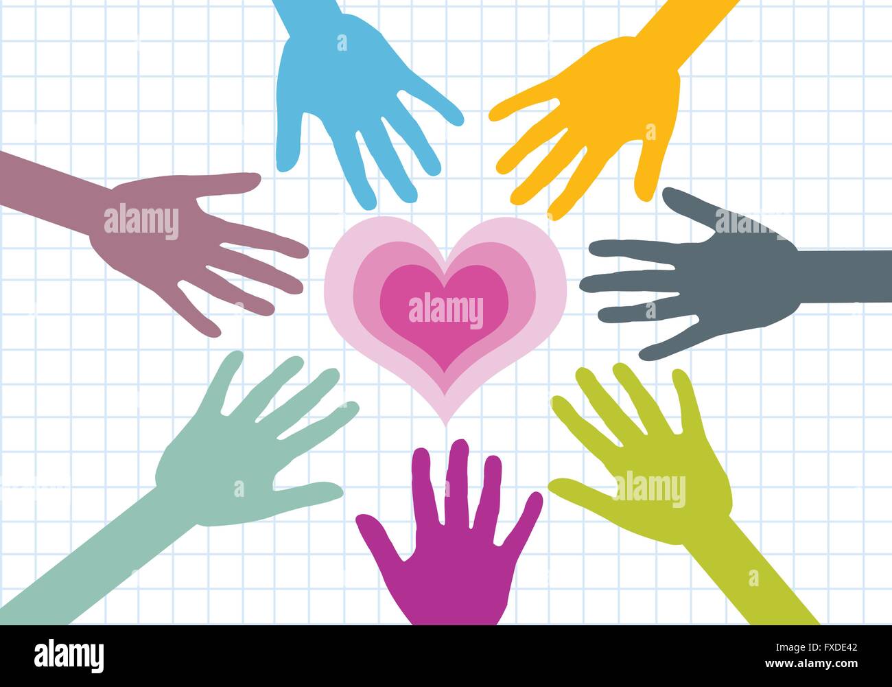 colorful silhouette hands background design Stock Vector Image & Art ...