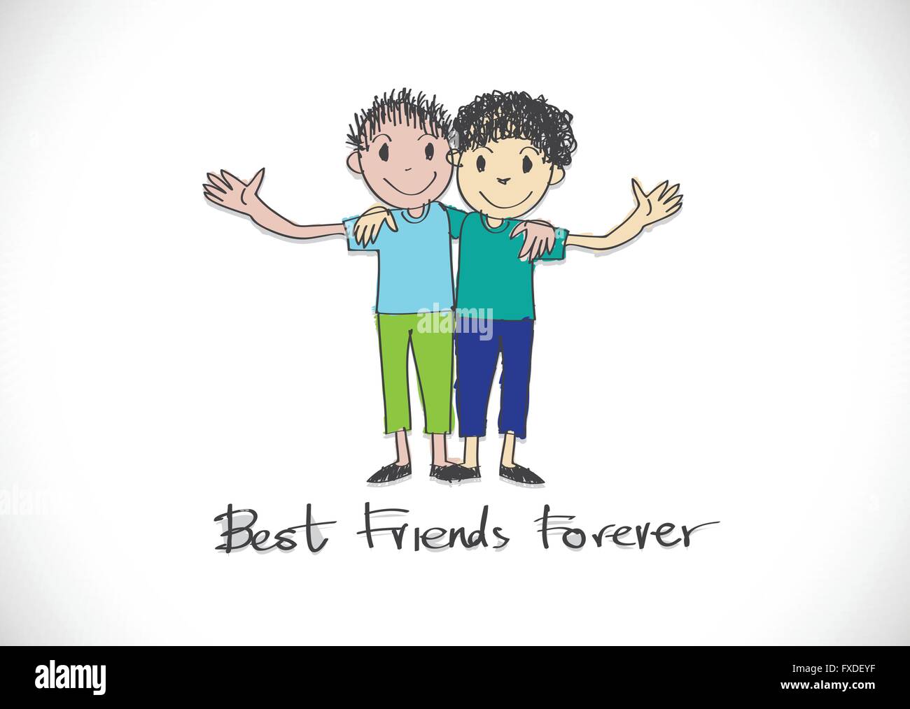 Happy Friendship Day and Best Friends Forever idea design Stock Vector ...