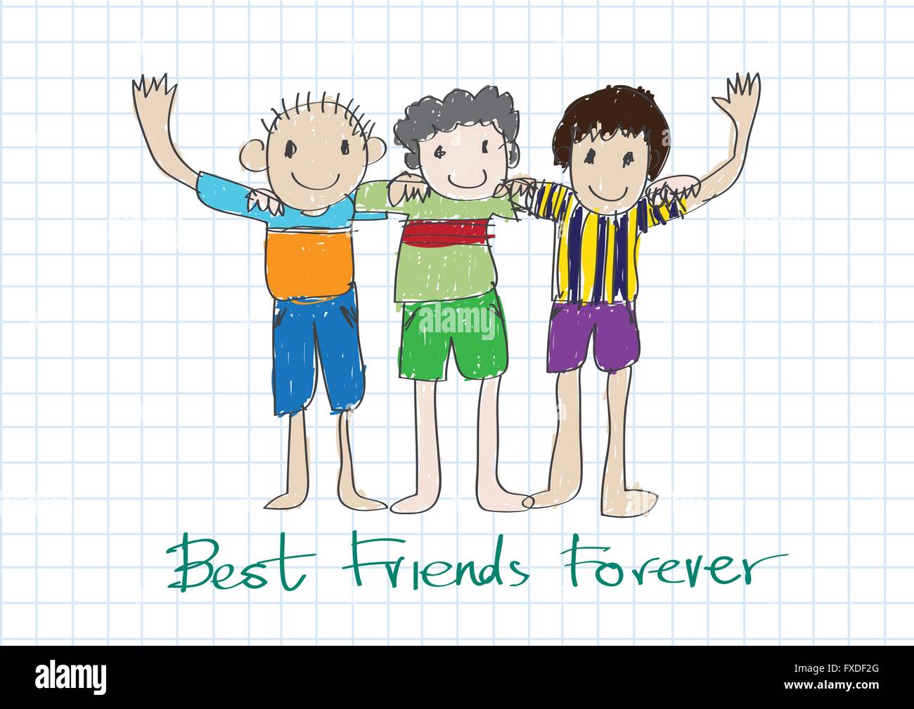 Happy Friendship Day and Best Friends Forever idea design Stock Vector ...