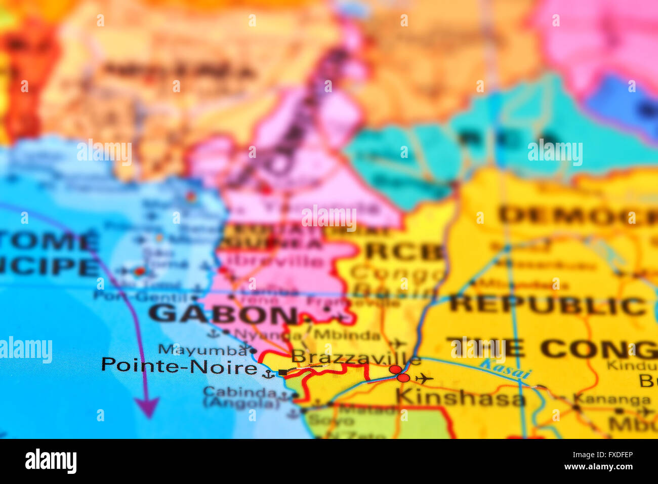 Pointe-Noire City of Republic of Congo in Africa on the World Map Stock ...