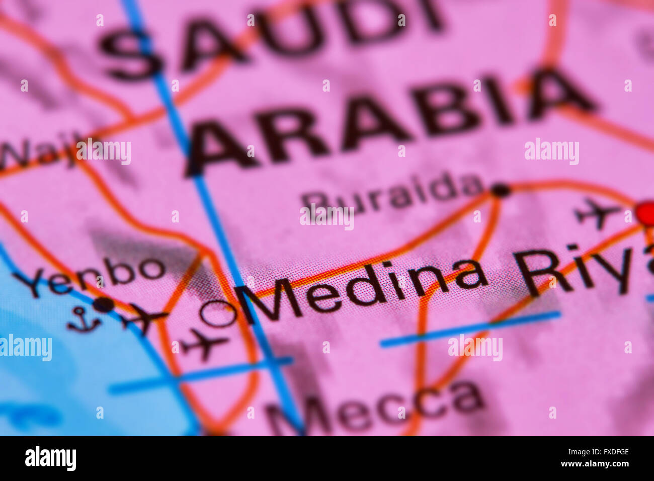 Medina, City in Saudi Arabia in the Middle East on the World Map Stock ...
