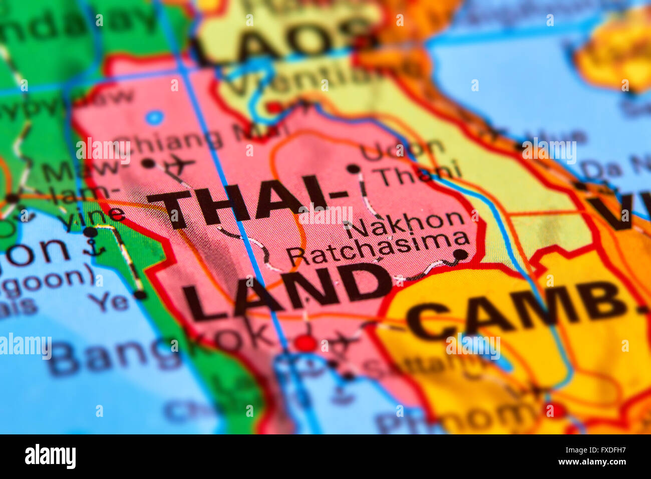 Thailand, Asian Country on the World Map Stock Photo - Alamy