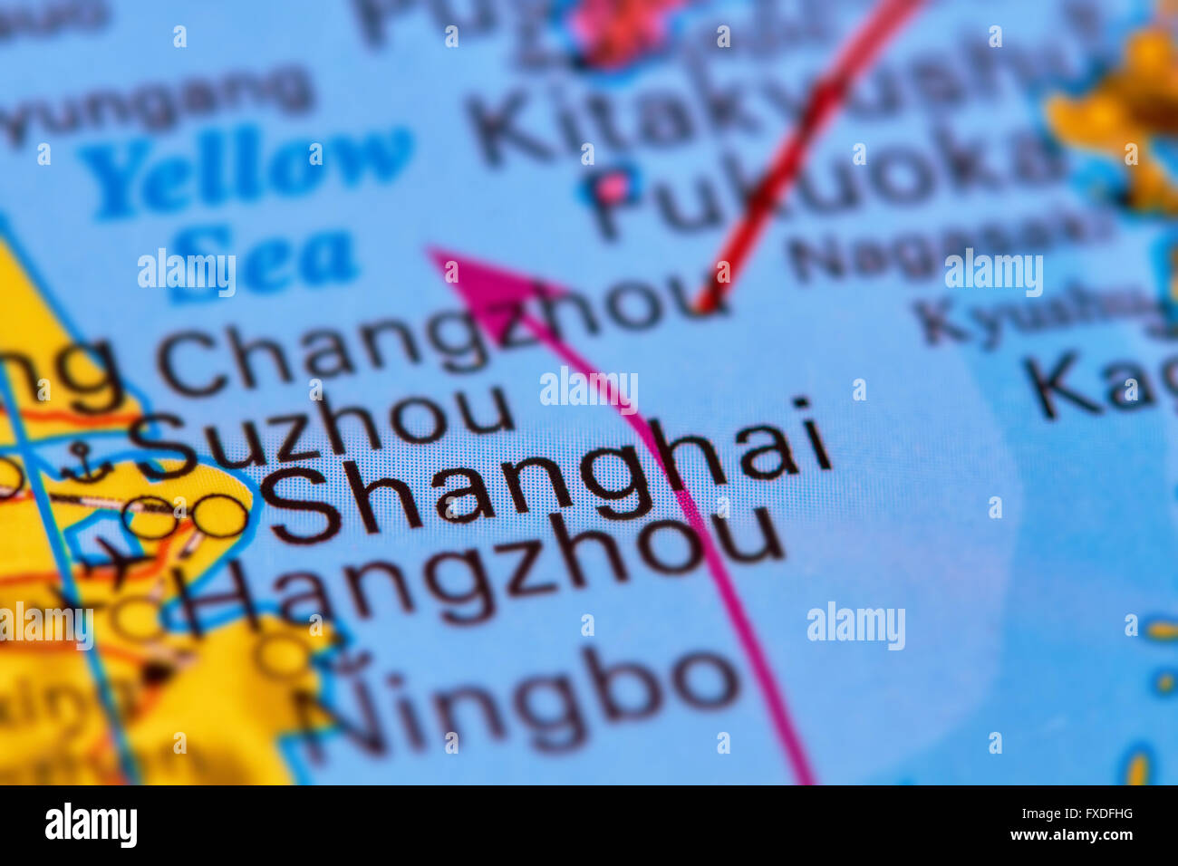 Asia shanghai map hi-res stock photography and images - Alamy