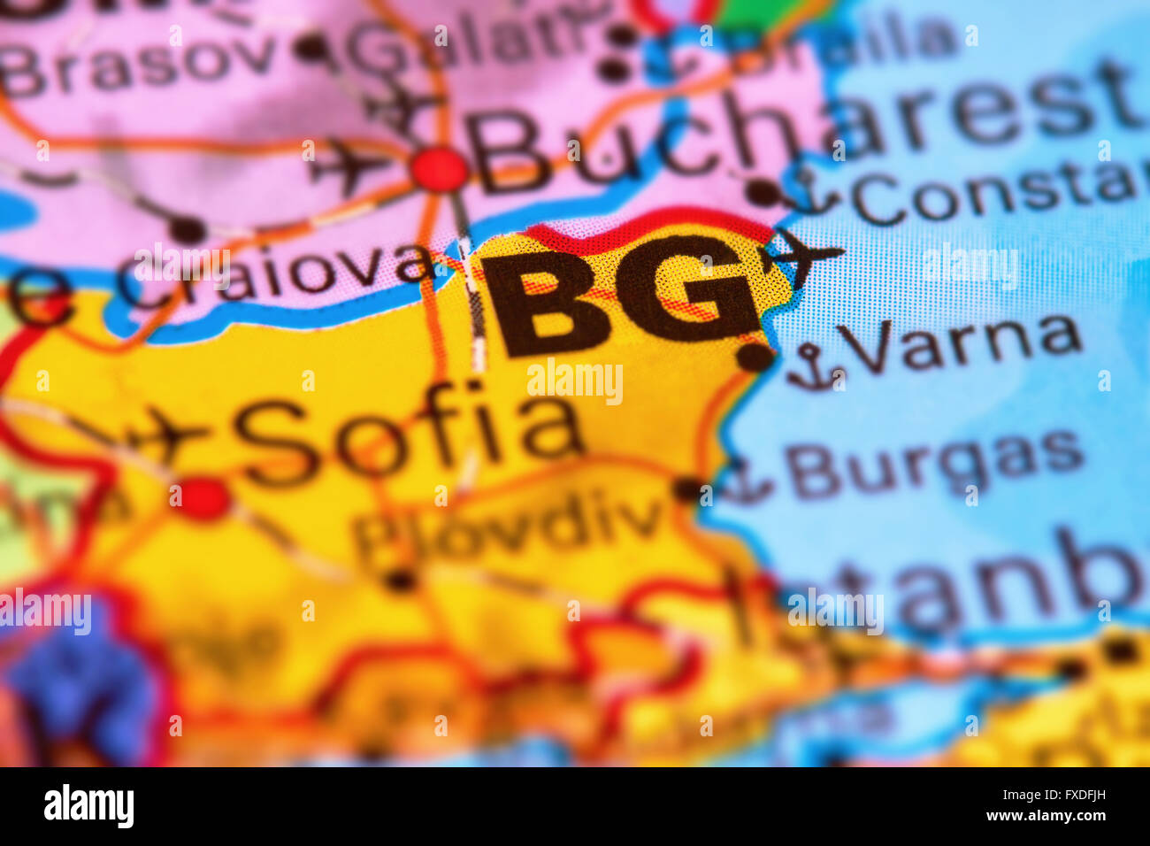 Bulgaria, Country in Europe on the World Map Stock Photo - Alamy